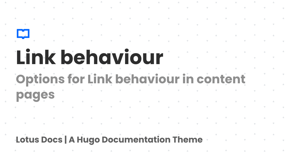 Link behaviour | Lotus Docs